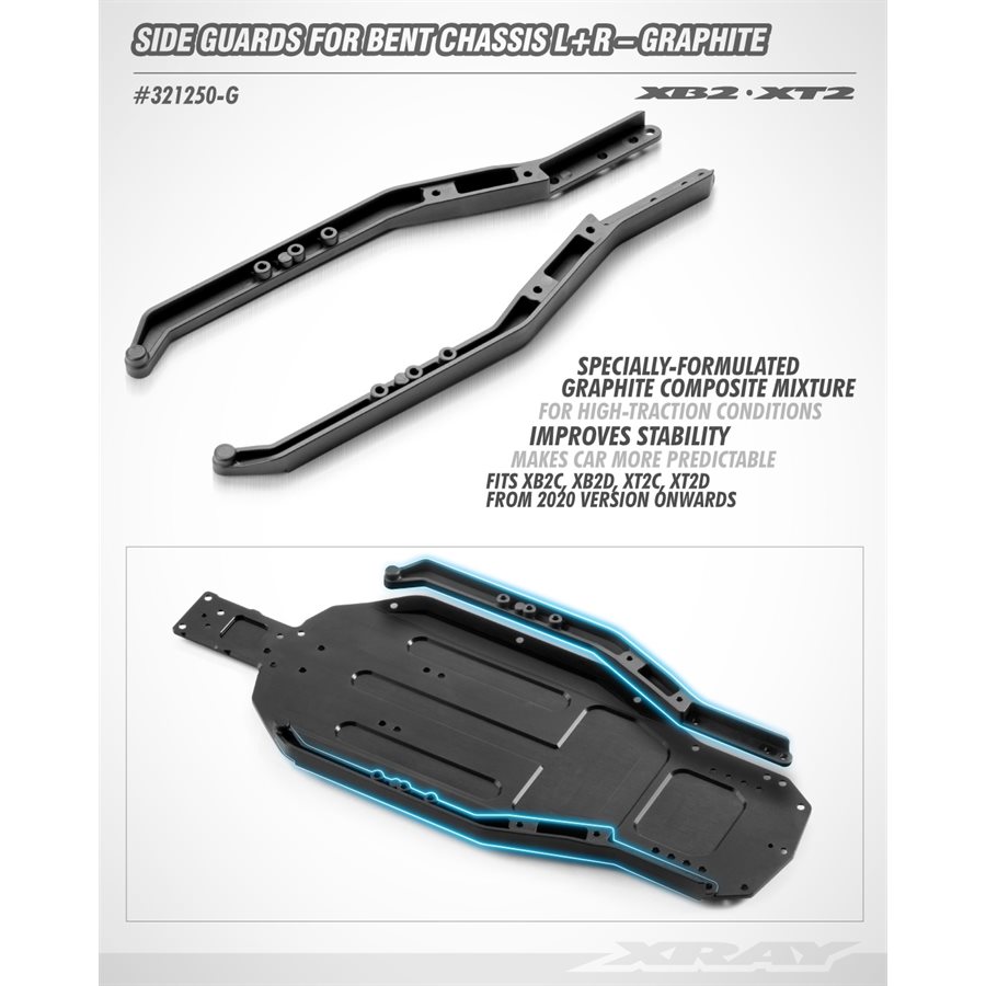 COMPOSITE CHASSIS SIDE GUARDS FOR BENT SIDES CHASSIS L+R - GRAPHITE
