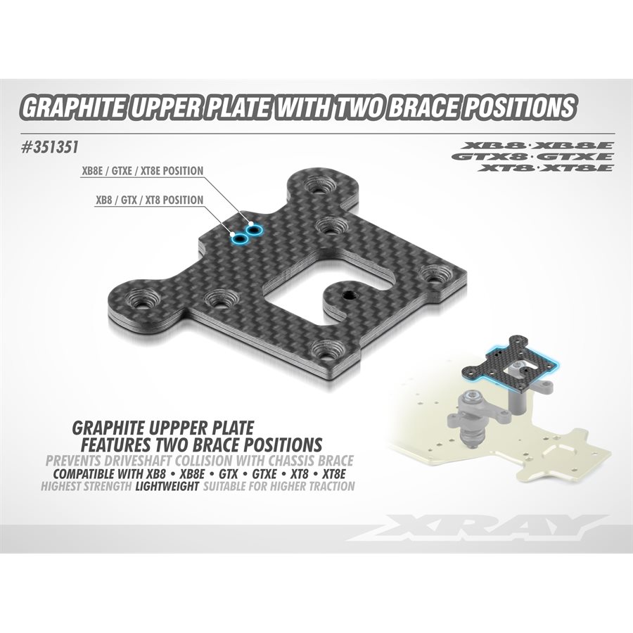 GRAPHITE UPPER PLATE WITH TWO BRACE POSITIONS
