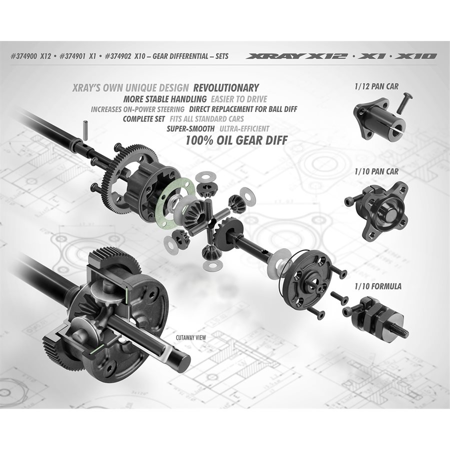 XRAY GEAR DIFFERENTIAL 1 / 10 FORMULA - SET